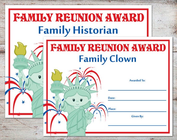 Free Printable Family Reunion Awards Free Printable