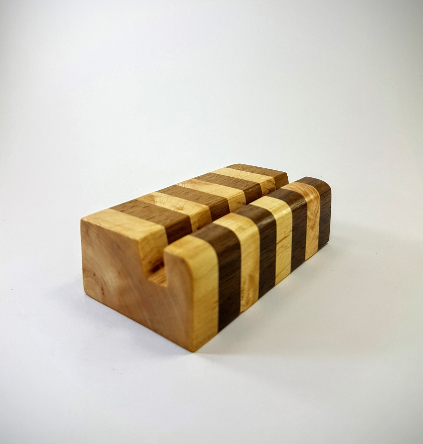 Wood Card Holder for Desk, Business Card Stand, Office Gift, Reclaimed ...