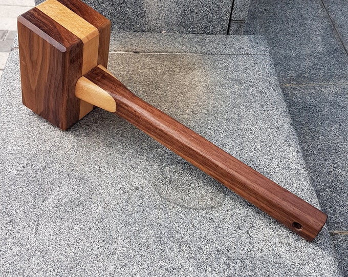 Wooden Mallet With Large Handle, Walnut and Beech Wood Mallet, Carvers ...