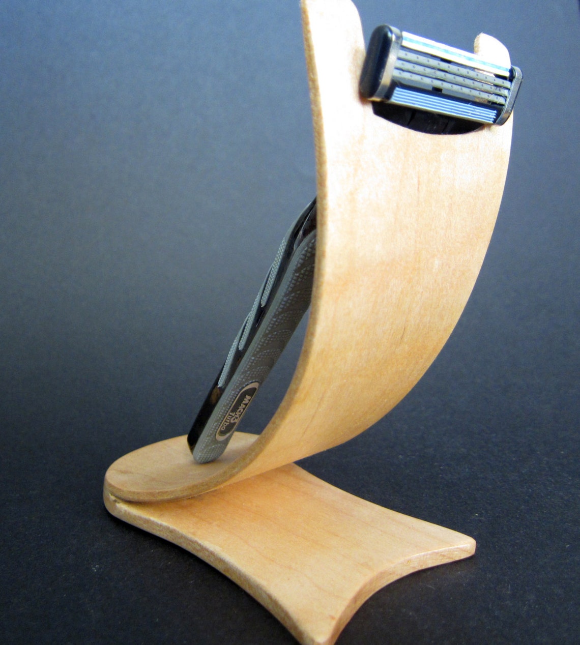 Wood Razor Stand, Tiger Maple Reclaimed Wood Safety Shaving Stand ...