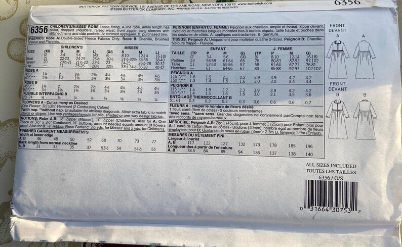 Mother and Daughter Robe Sewing Patern - Etsy