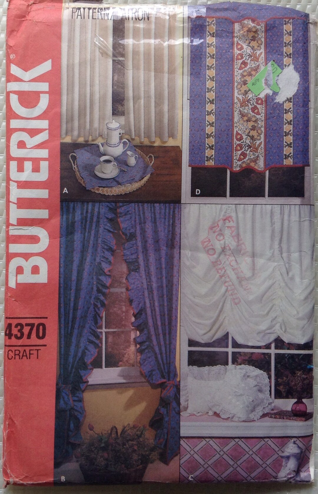 Window Curtains and Shade Butterick Sewing Pattern - Etsy