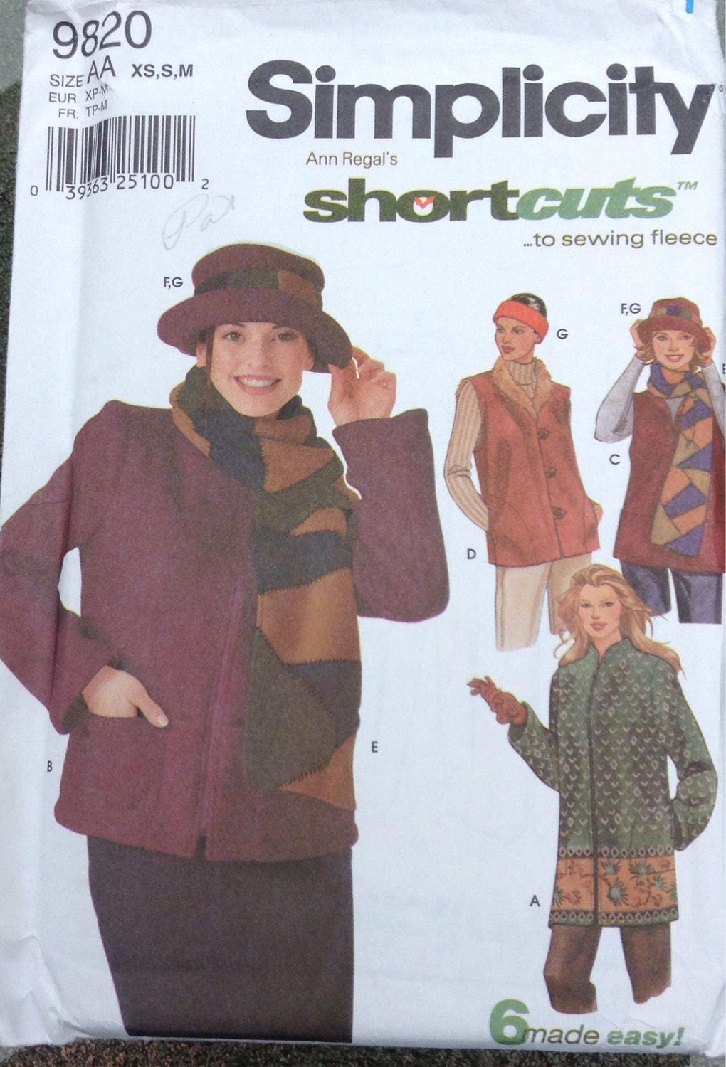 Fleece Vests and Jackets Simplicity Sewing Pattern - Etsy UK