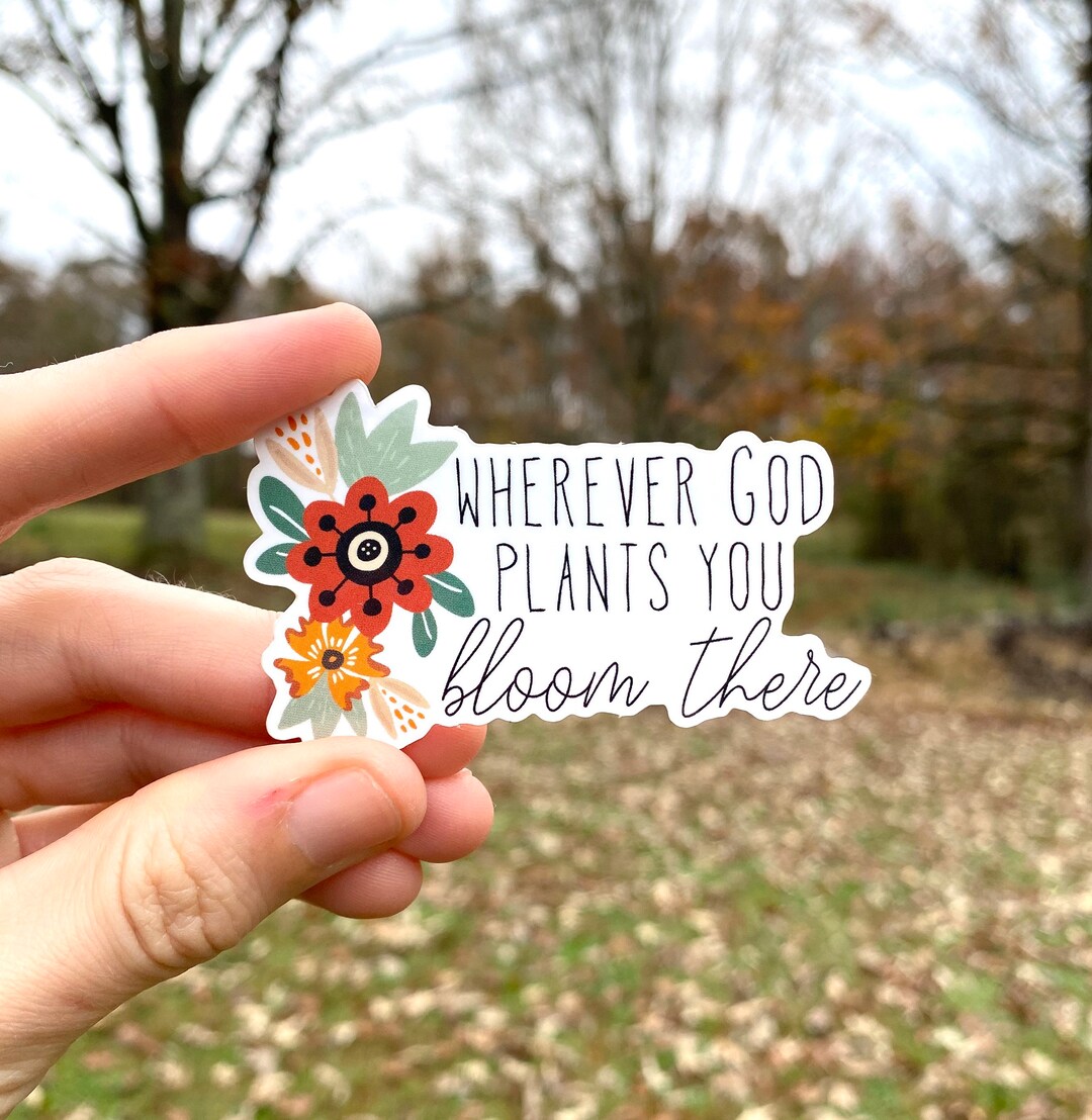 Bloom Sticker / Waterproof Vinyl Sticker / Bloom Where You Are Planted ...