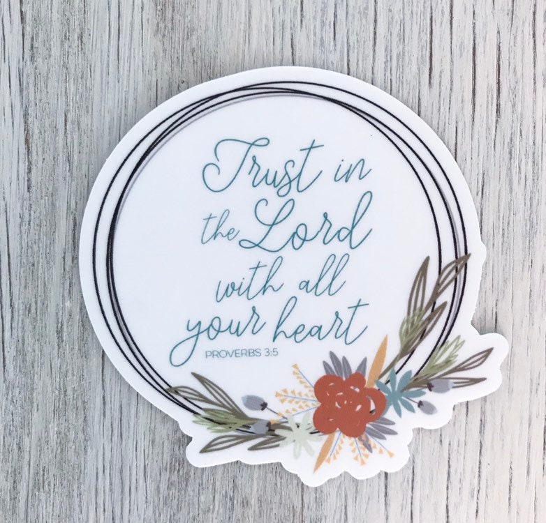 Trust in the Lord / Vinyl Sticker / Scripture Sticker / Waterproof ...
