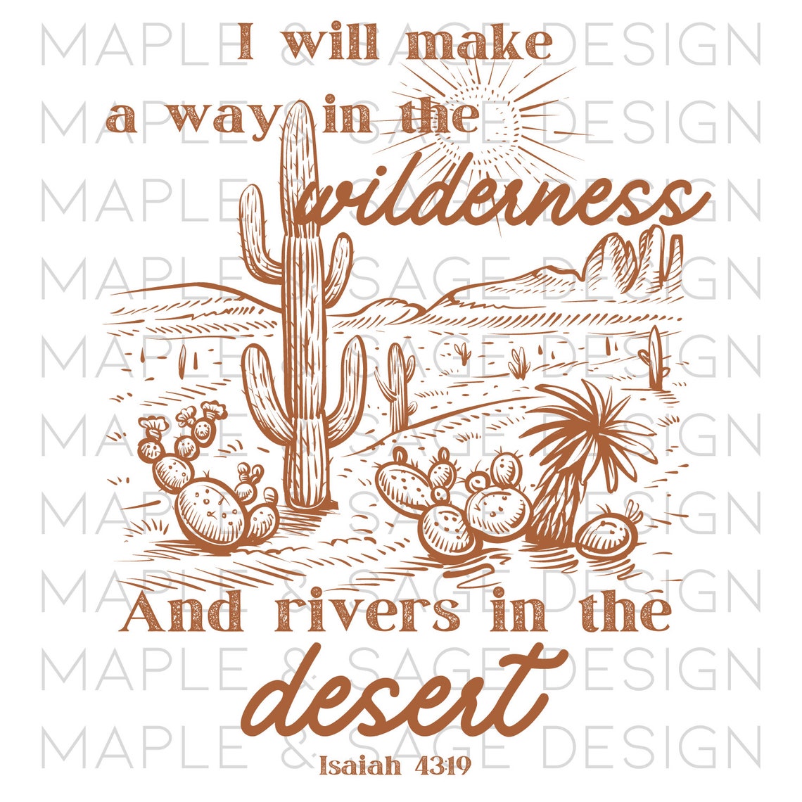 He Will Make a Way in the Wilderness Sublimation, Isaiah 43 Digital ...