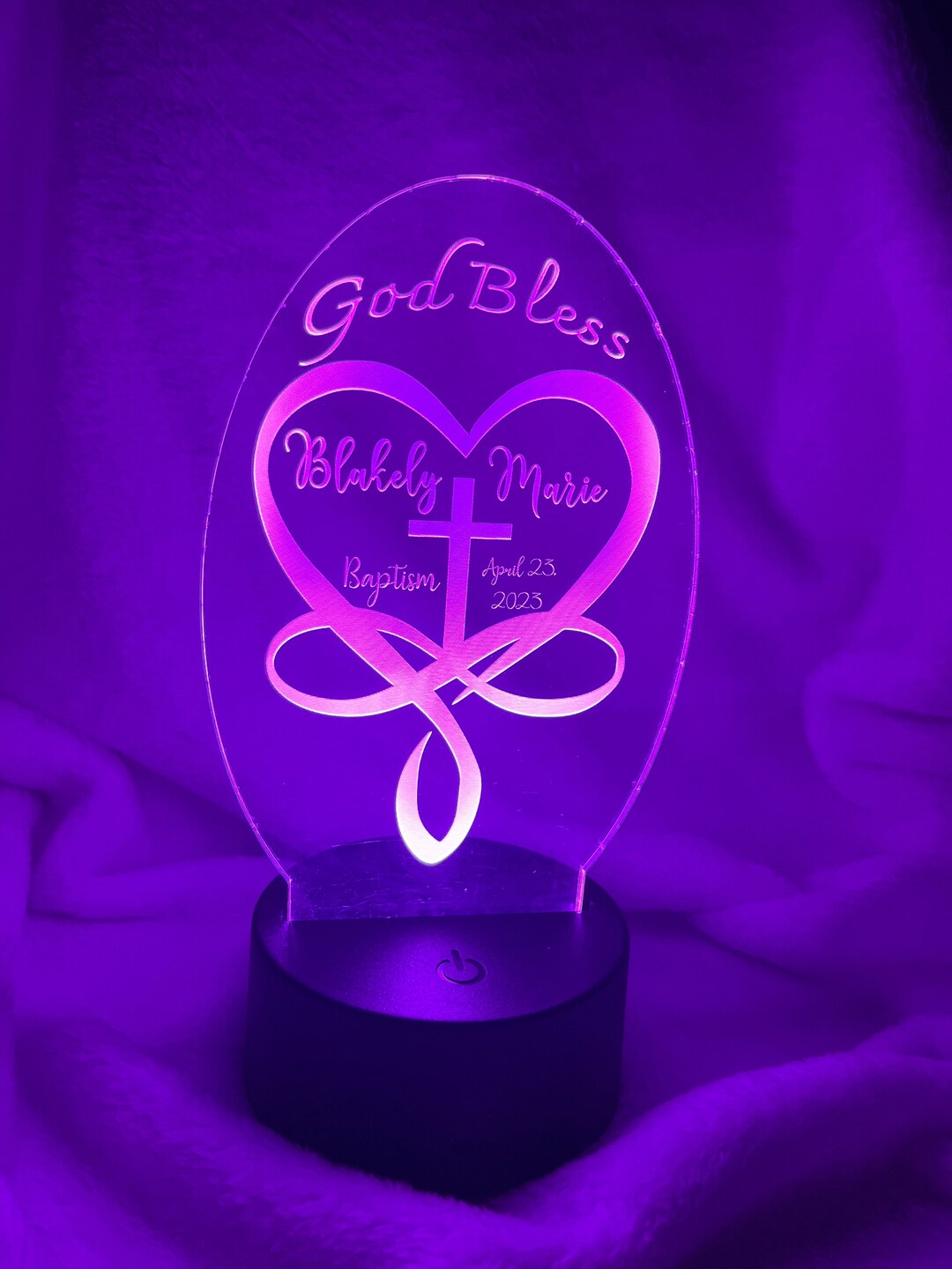 Baptism 3D Acrylic Night Light - Etsy