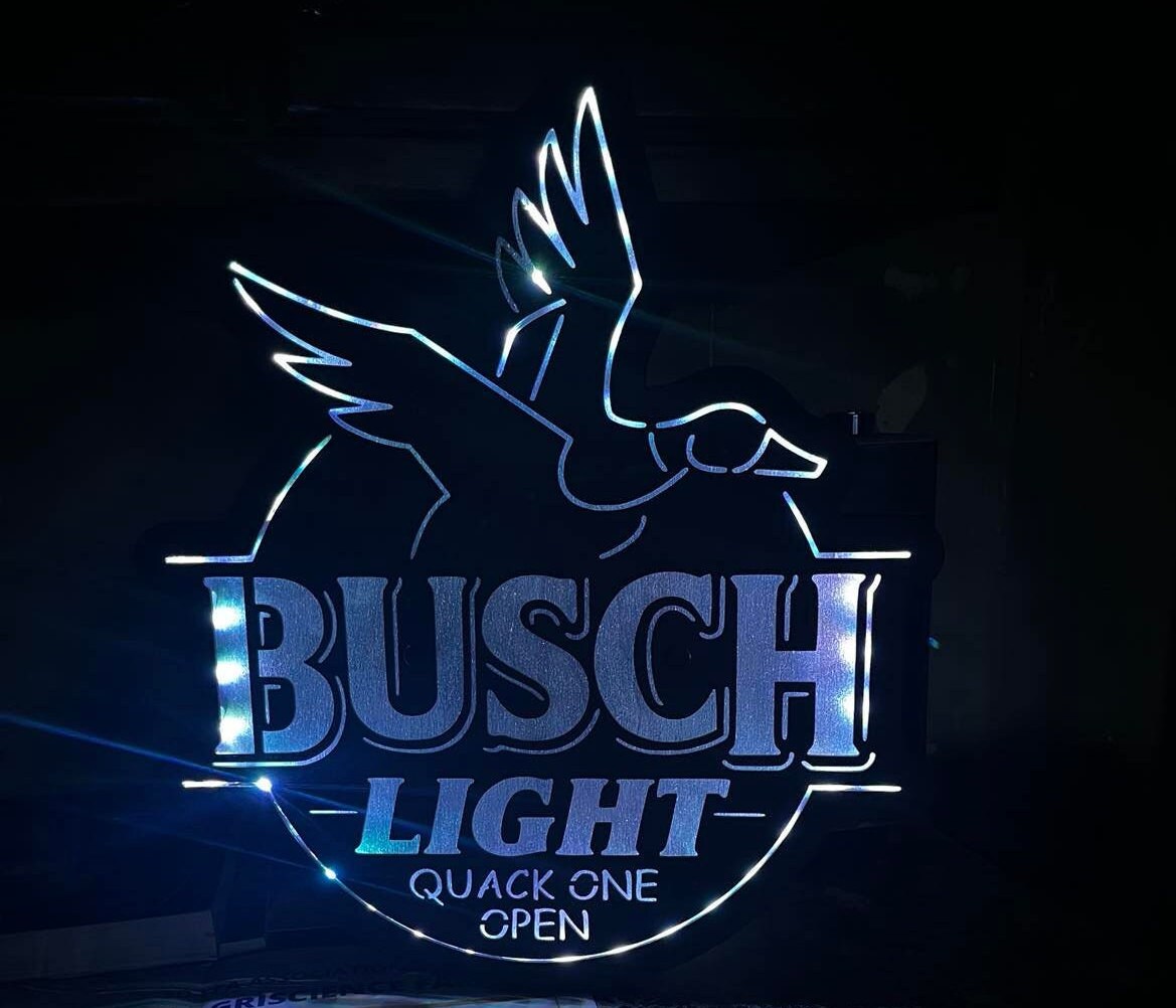 Busch Beer "quack One Open" Backlit LED Wall Hanging Sign - Etsy