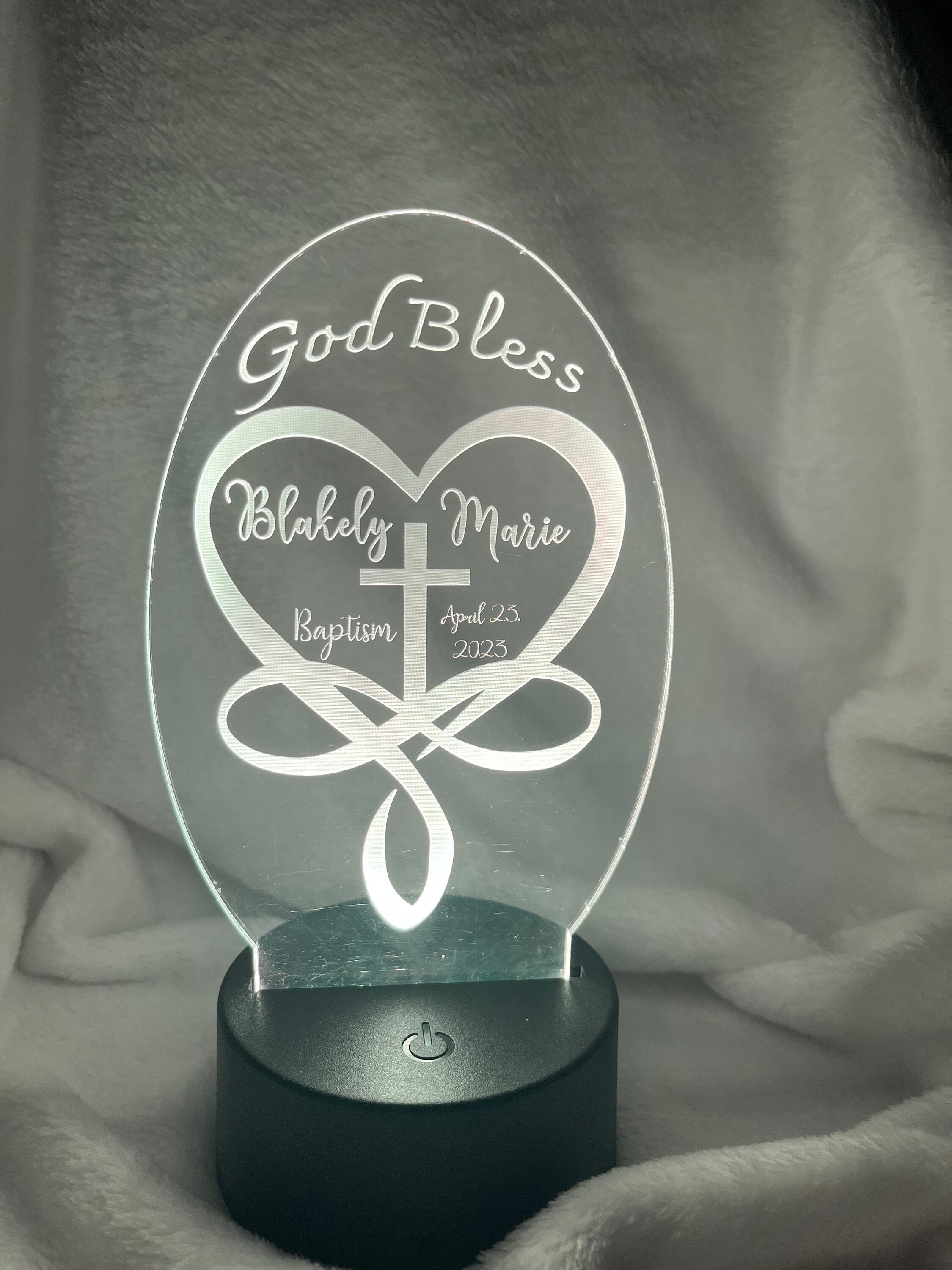 Baptism 3D Acrylic Night Light - Etsy