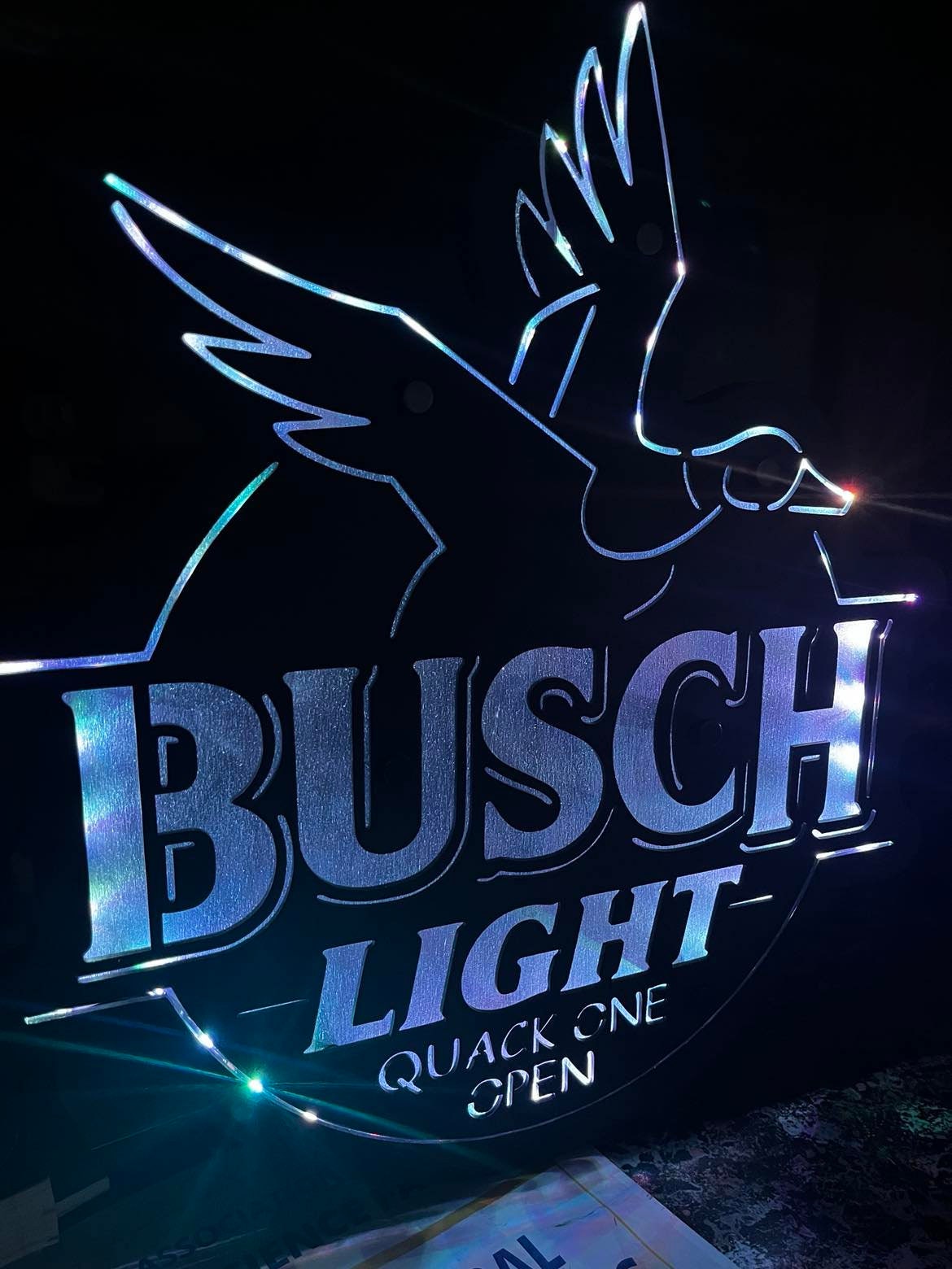 Busch Beer "quack One Open" Backlit LED Wall Hanging Sign - Etsy