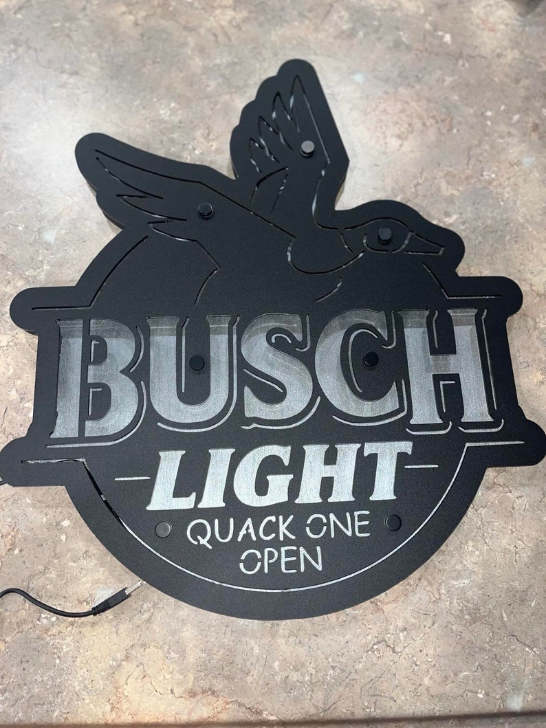 Busch Beer "quack One Open" Backlit LED Wall Hanging Sign - Etsy