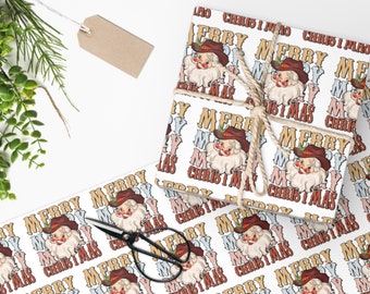 Western Christmas Wrapping Paper - Etsy