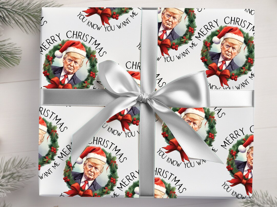 Donald Trump Christmas Wrapping Paper Funny Pro Trump Wrapping Paper ...