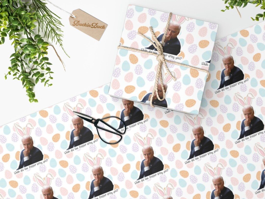 Sniffer Joe Biden Gift Wrapping Paper, Happy Easter Wrapping Paper ...