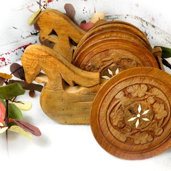 Hand Carved Coasters - Etsy