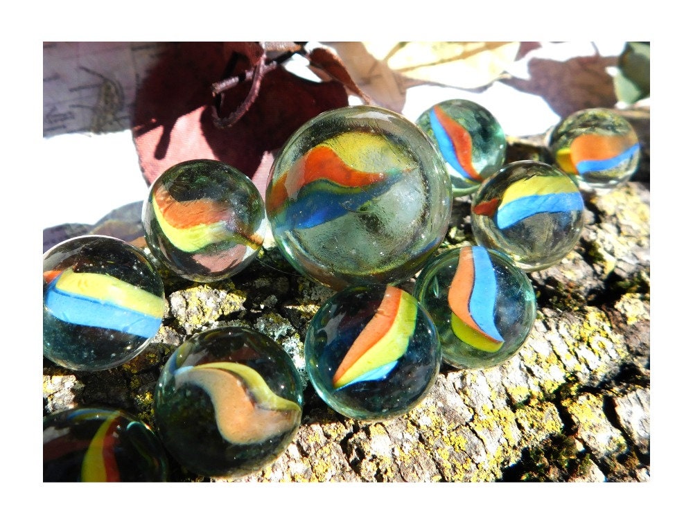 Clear Glass Cat Eye Marble , Vintage Translucent Marble Glass Spheres ...