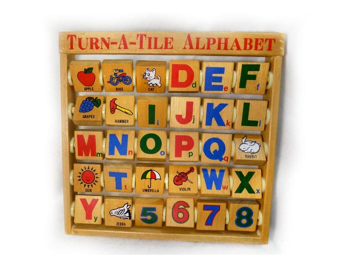 Alphabet Learning Toy - Preschool Alphabet- Retro Toys - Mid Century ...