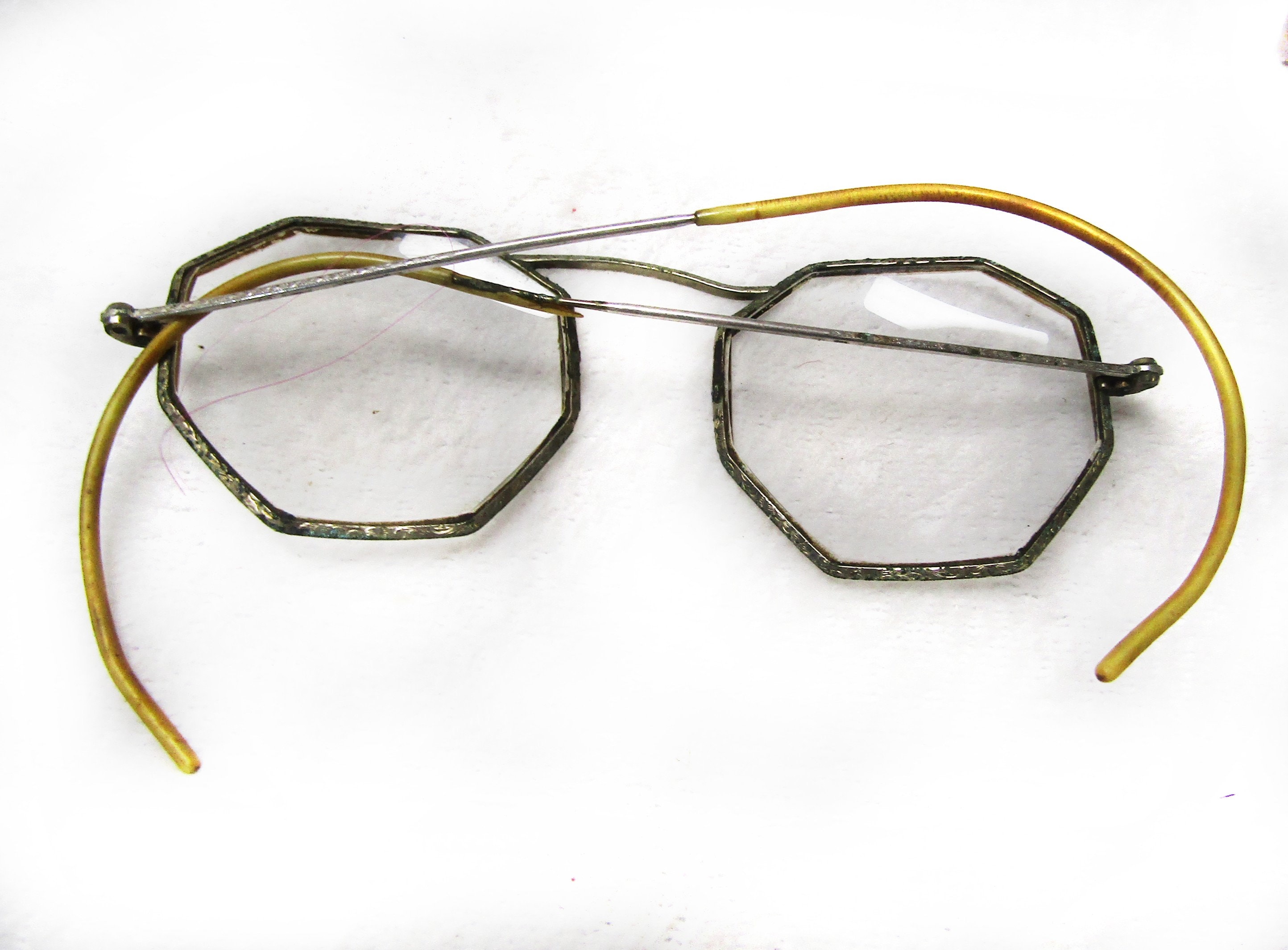 Antique Eye Glasses With Case -vintage Wire Eye Wear Spectacles ...