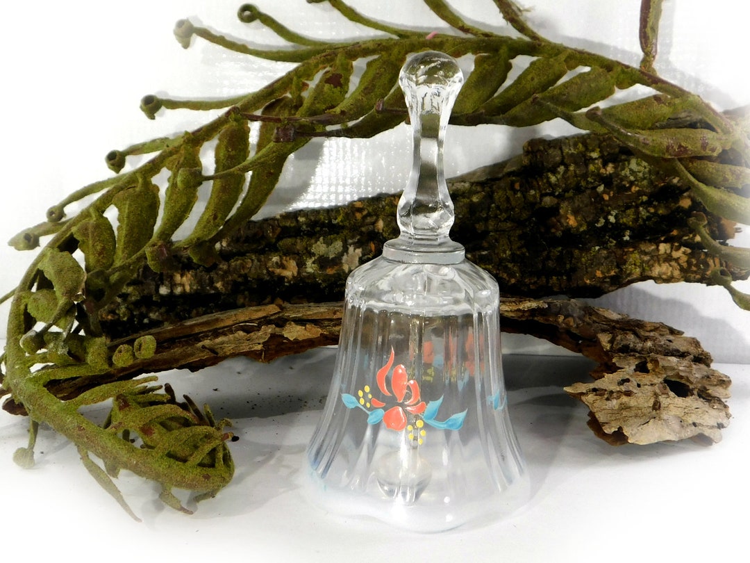 Vintage Crystal Dinner Bell, Crystal Wedding Bell, Hand Painted ...
