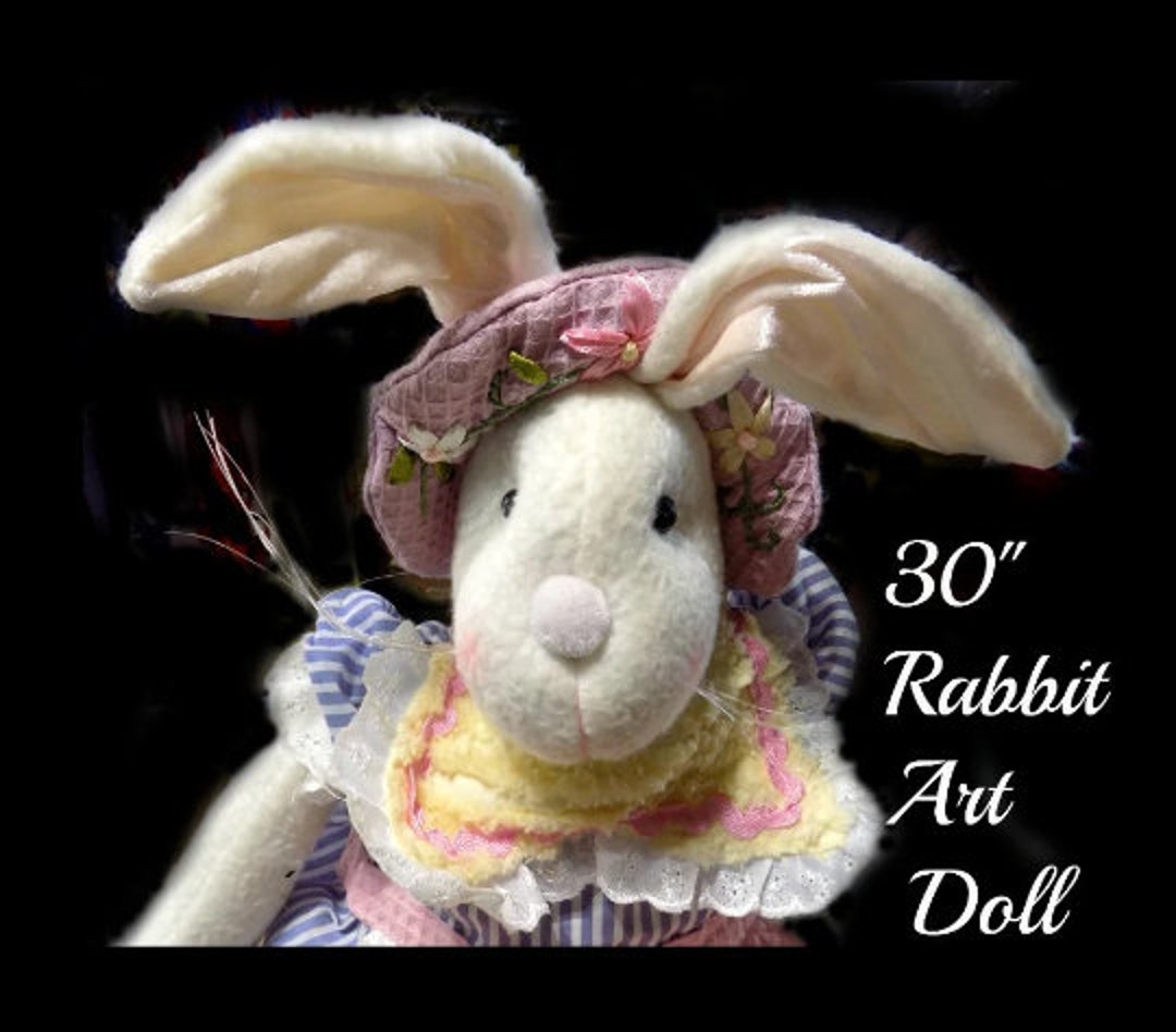 Vintage Collectible Rabbit Doll Unique Rabbit Whimsical Rabbit bunny ...