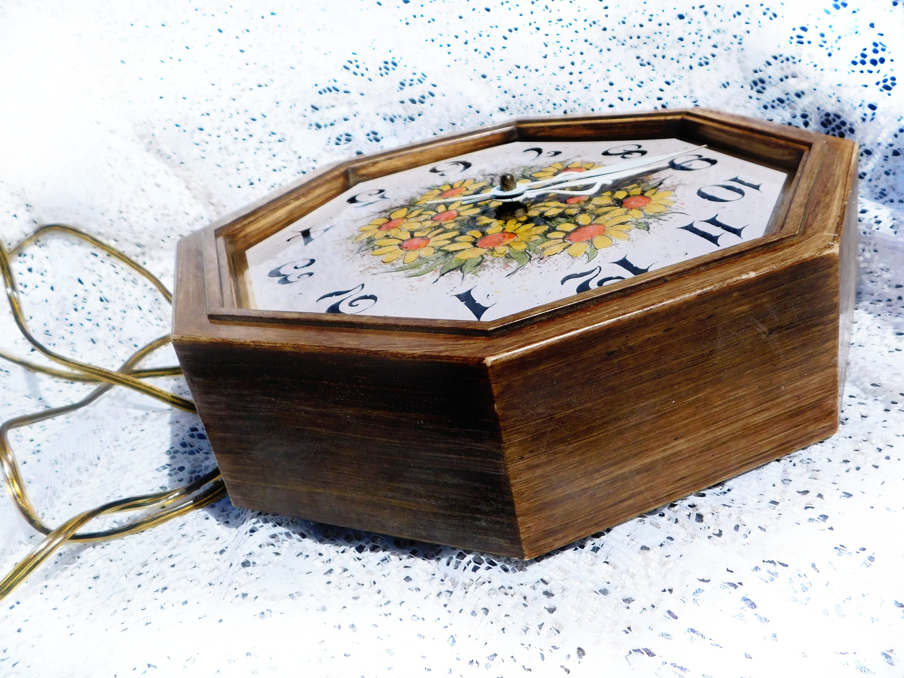 Vintage Farmhouse Kitchen Clock Spartus Daisy Wall Clock - Etsy