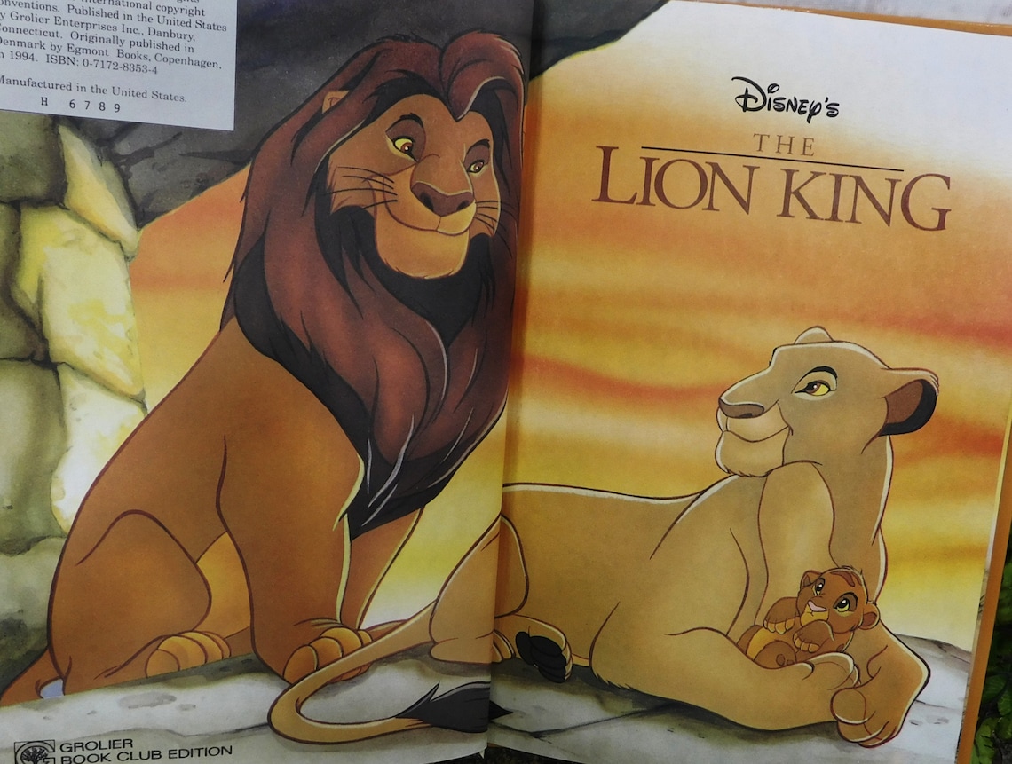 Lion King book A Disney Childrens Book première impression Copyright ...