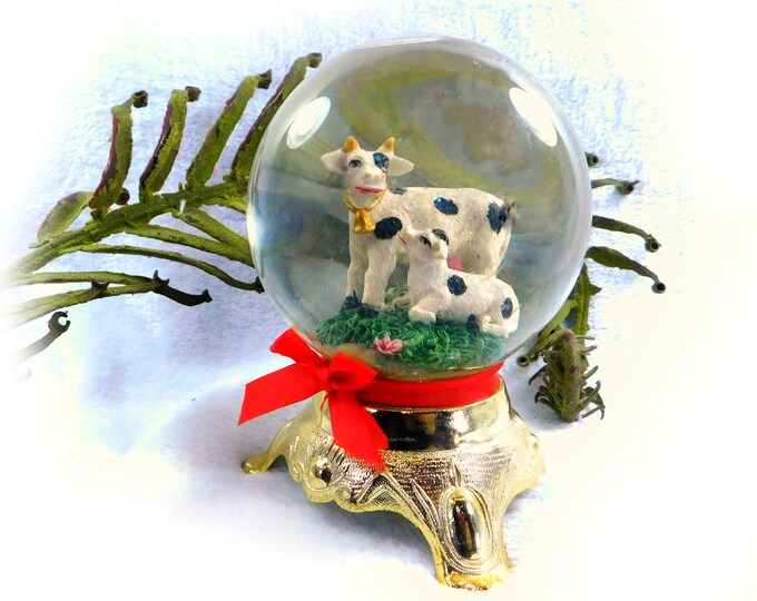 Vintage Snow Globe Cow & Calf, ELECO CO. Cow Snow Globe 10 - Etsy