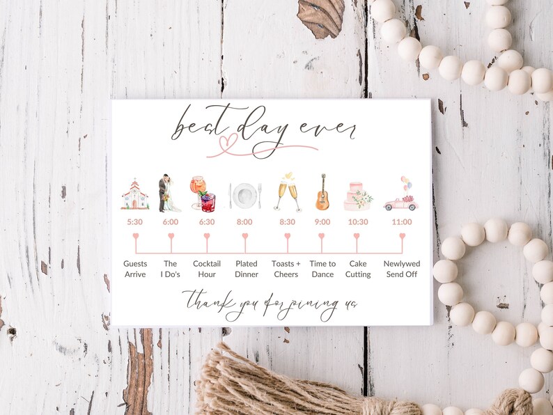 Best Day Ever | Wedding Timeline | Wedding Schedule | Order of Events ...