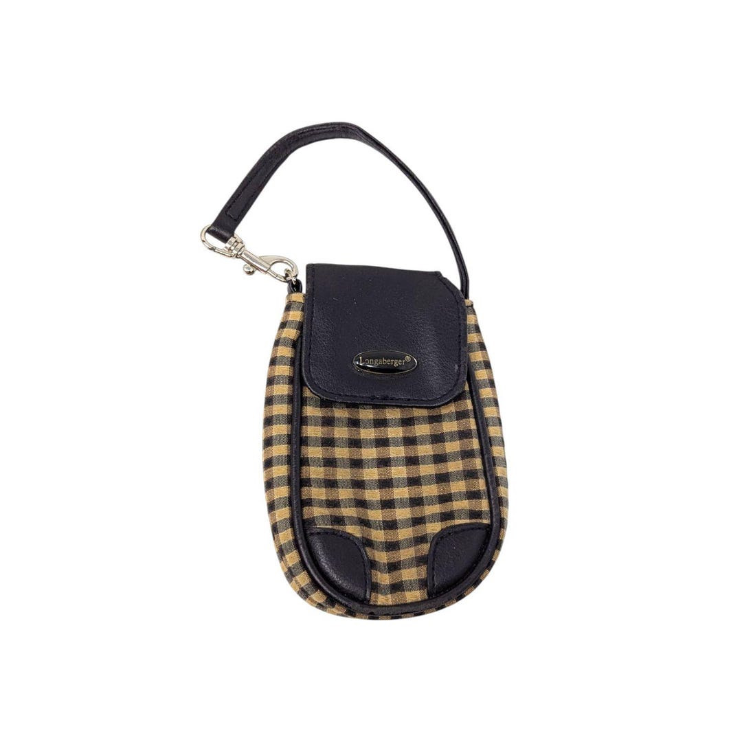 Longaberger Homestead Black Plaid Mini Wristlet Wallet Cell Phone Bag ...