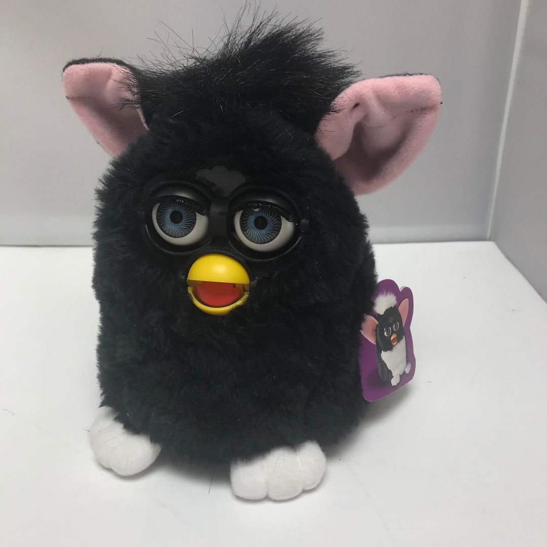 Vintage 1998 Black Furby Toy With Blue Eyes - Retro Robotic Companion ...