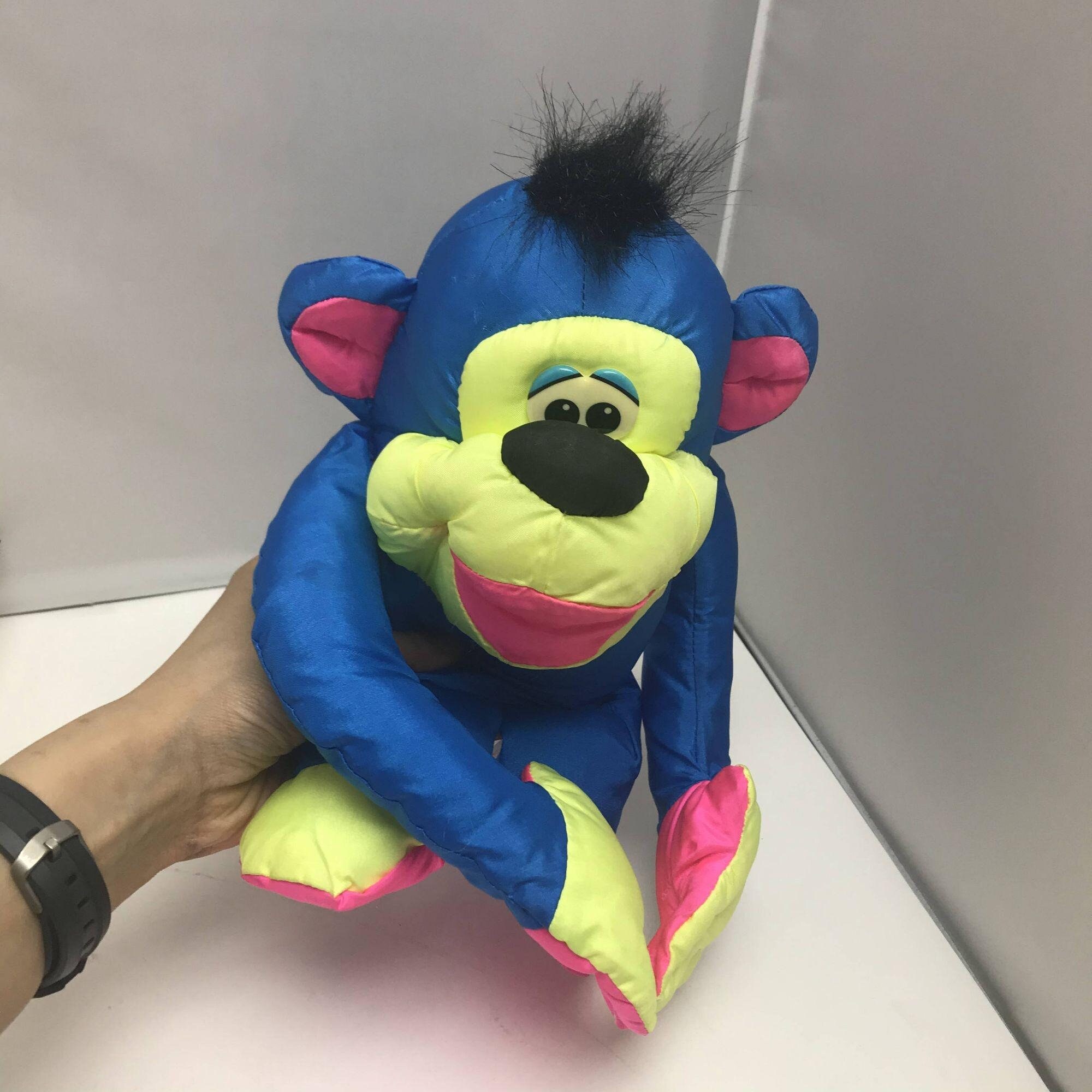1994 Vintage Fisher Price Puffalump Blue Chattering Chimp Monkey Plush ...
