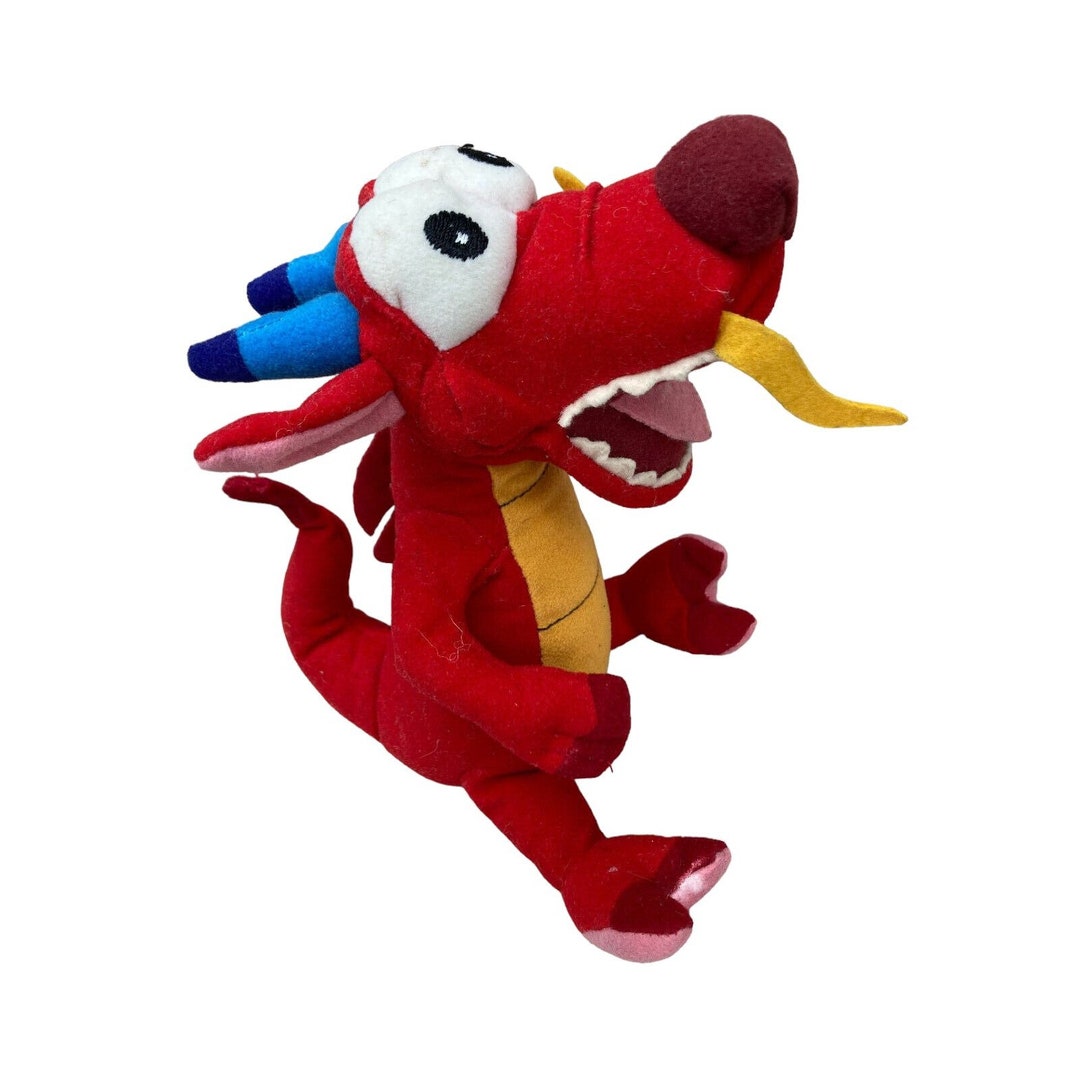 Vintage Disney Mulan Mushu Red Dragon Plush Beanie Baby Stuffed Animal ...