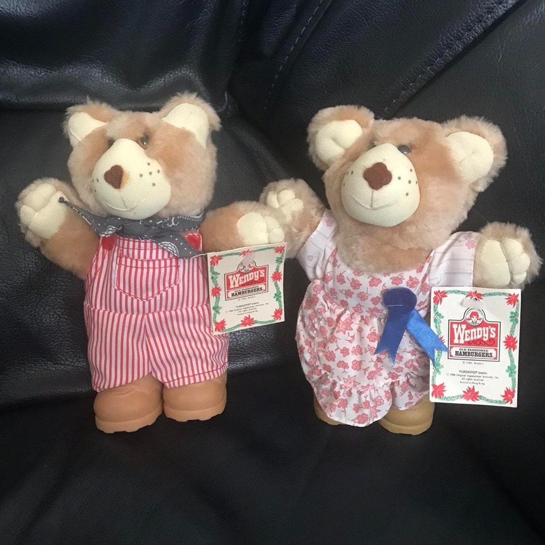 Vintage Wendy’s 1980s Mini Furskin Teddy Bear Plush Set - Etsy