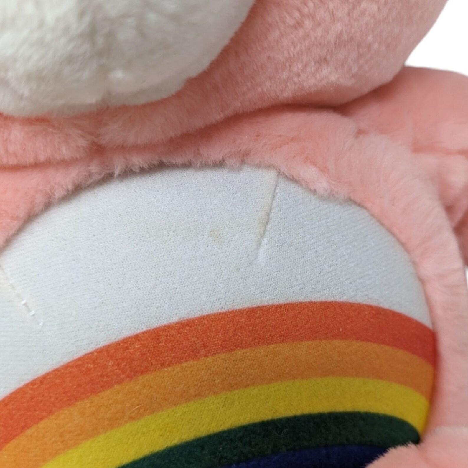 Vintage 2002 Care Bear Talking Plush - Pink Glow Belly Rainbow Cheer ...