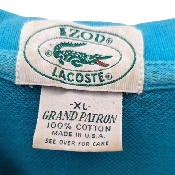 Vintage Lacoste Izod Grand Patron Blue 100% Cotton Po… - Gem