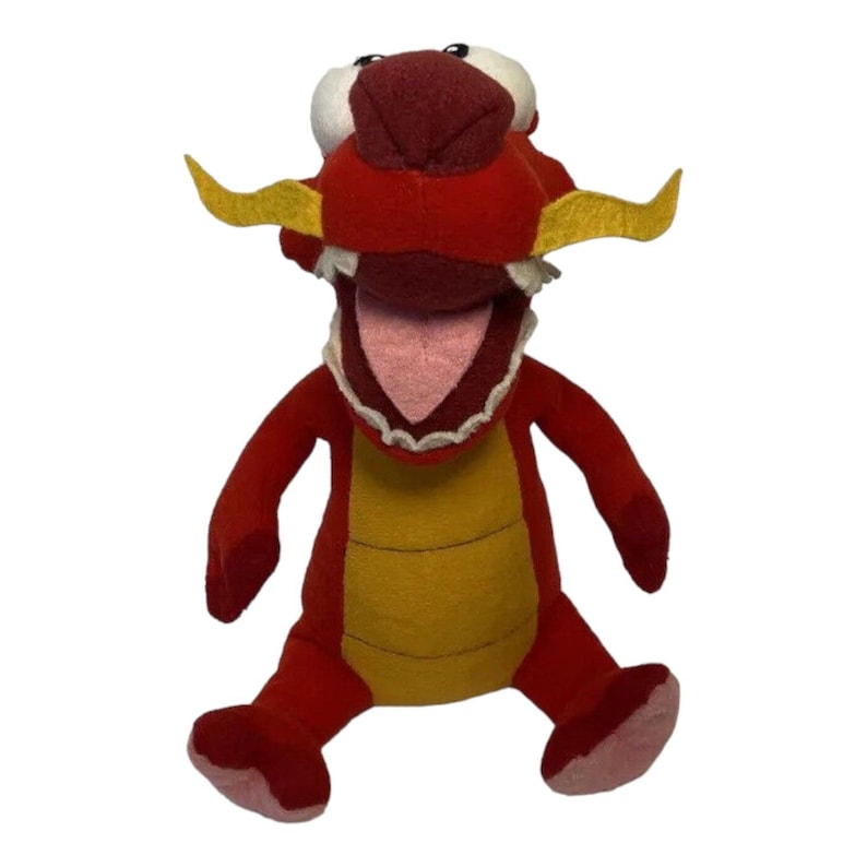 Vintage Disney Mulan Mushu Red Dragon Plush Beanie Baby Stuffed Animal ...