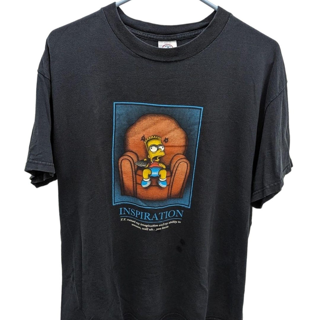 Vintage Y2K Delta Pro Weight Bart Simpson Inspiration Cotton Tshirt ...