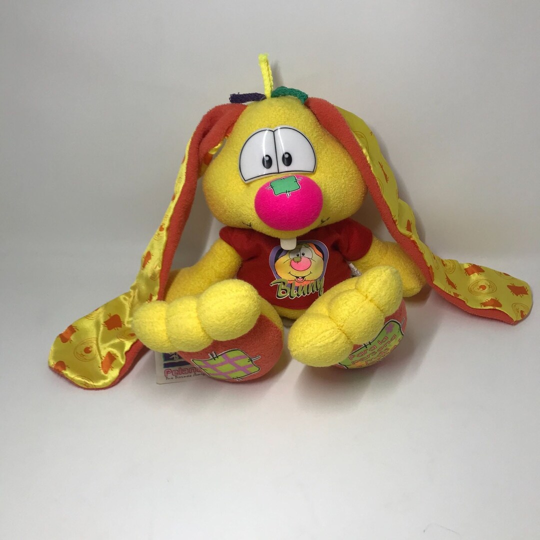 Vintage Pelanas Tus Tiernos Amigos Bluny Yellow Bunny Plush Stuffed ...