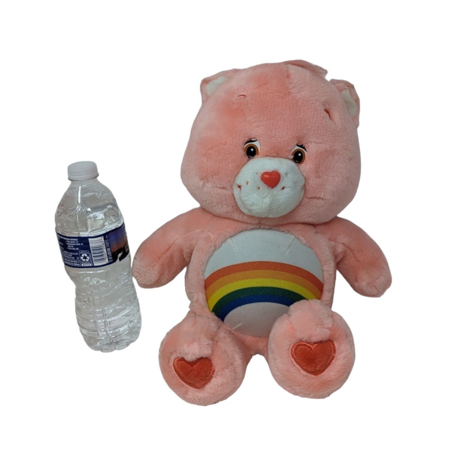 Vintage 2002 Care Bear Talking Plush - Pink Glow Belly Rainbow Cheer ...