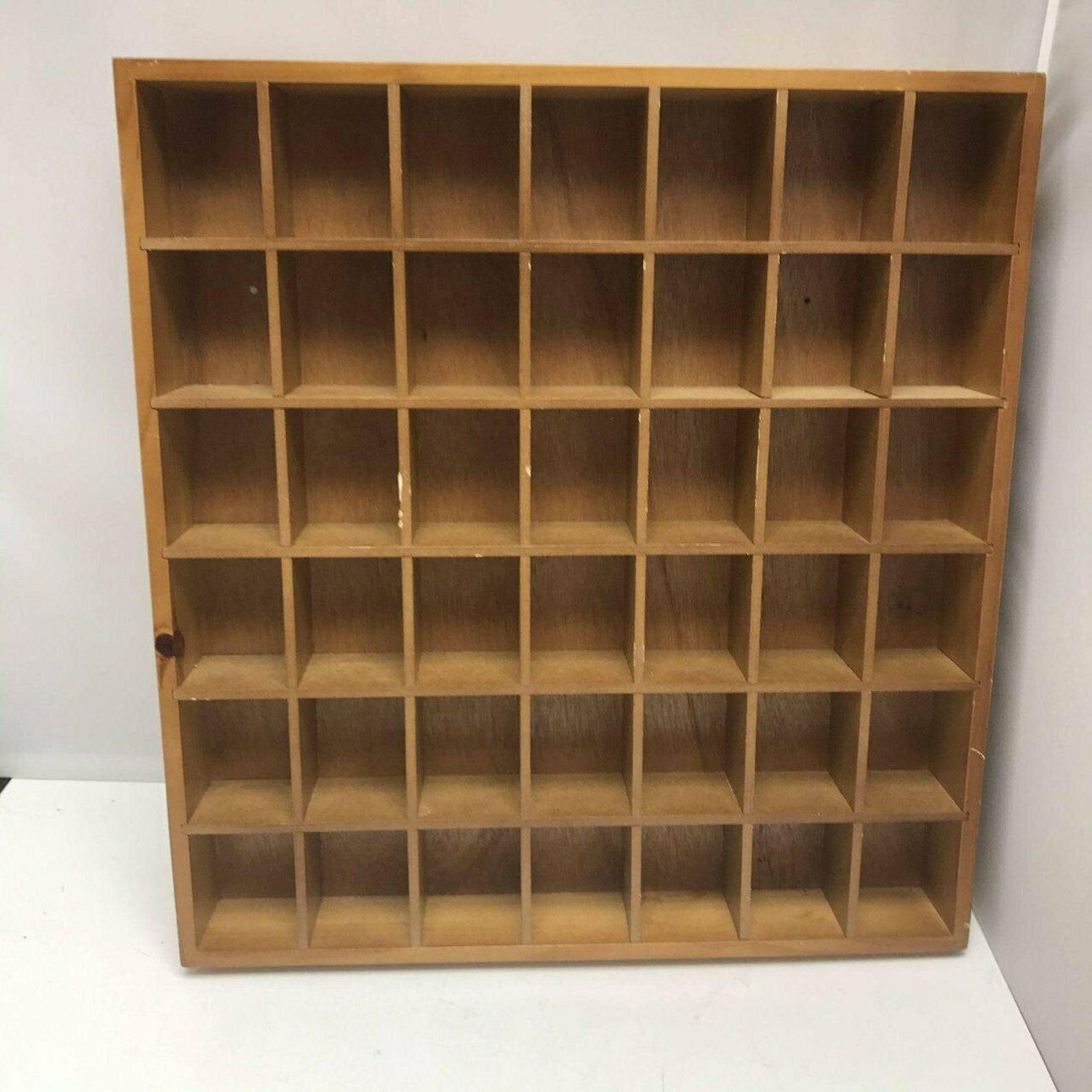 Wooden Square Shaped 6 X 7 Trinket Display Shelf Rack Organizer Storage ...