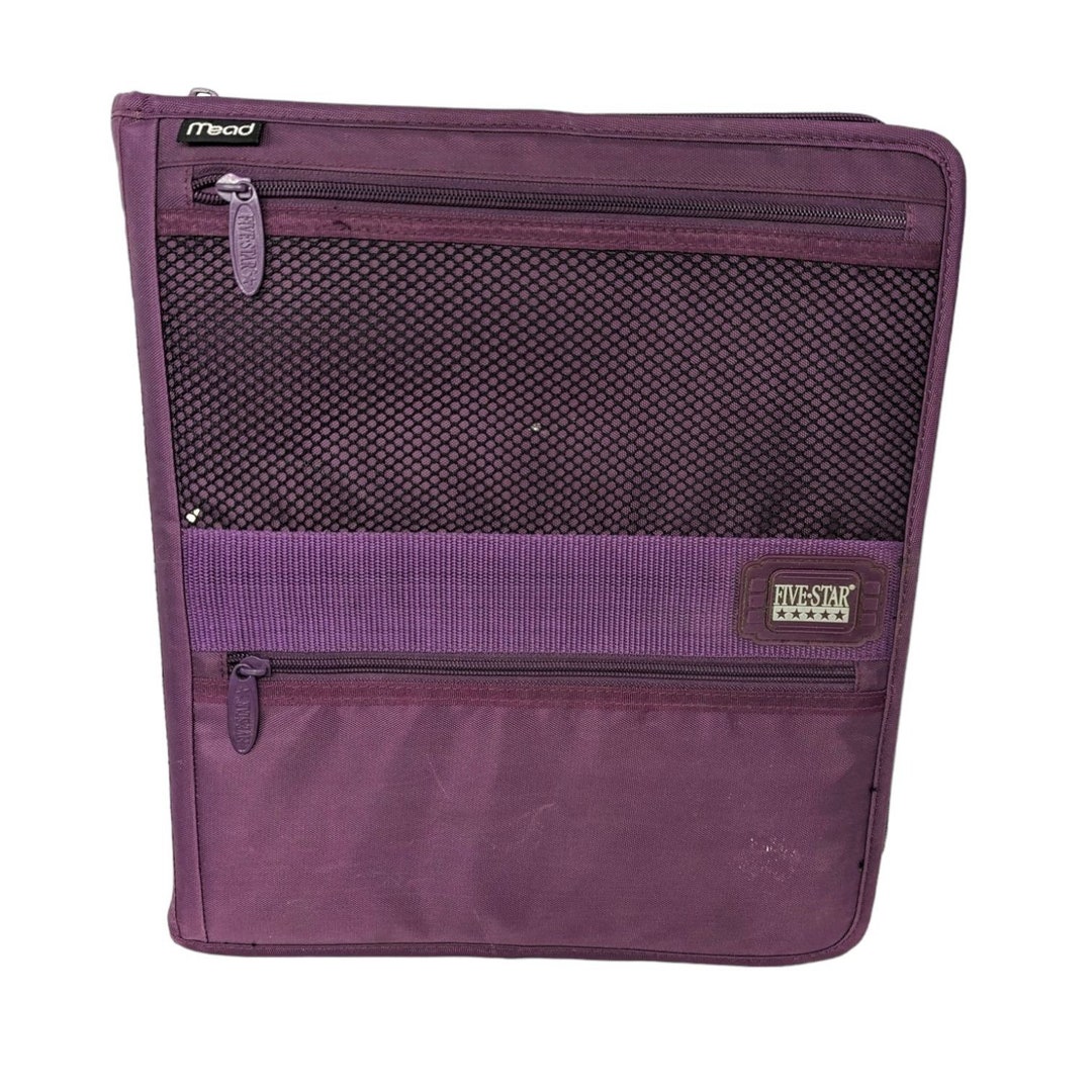 Vintage 1990s Y2K Mead Five Star First Gear Purple Zipper Binder 3-ring ...