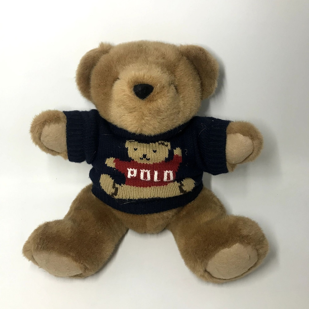 Ralph Lauren Polo 1997 Teddy Bear Blue Polo Sweater Jointed Plush ...