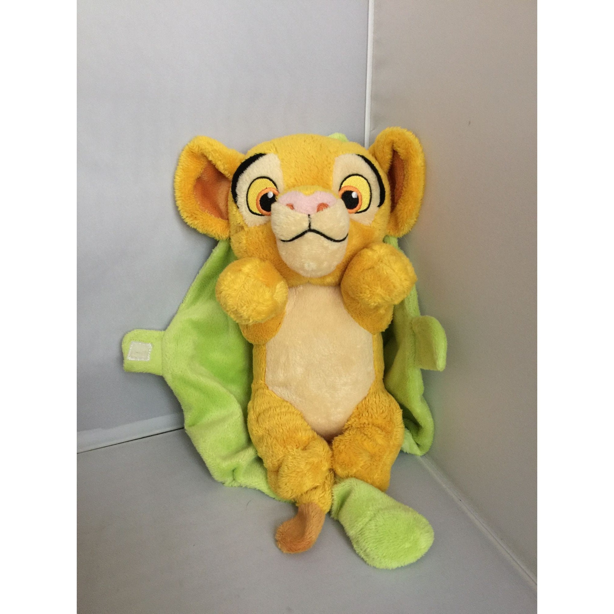 Original Disney Plush Toy, 10 Soft Baby Simba in Green Leaf, Purring ...