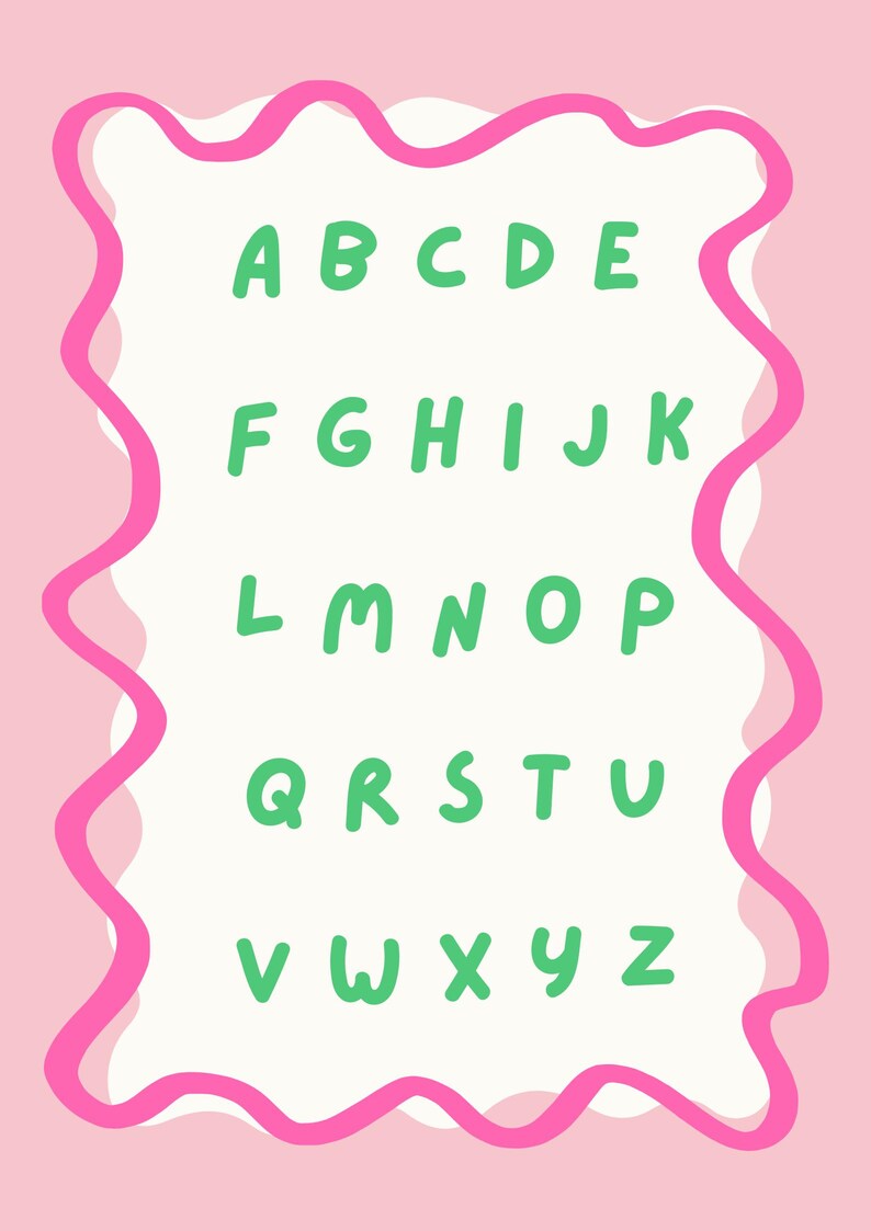 Bold & Colorful Alphabet Wall Art | ABC Nursery Print | Fun Kids Room ...