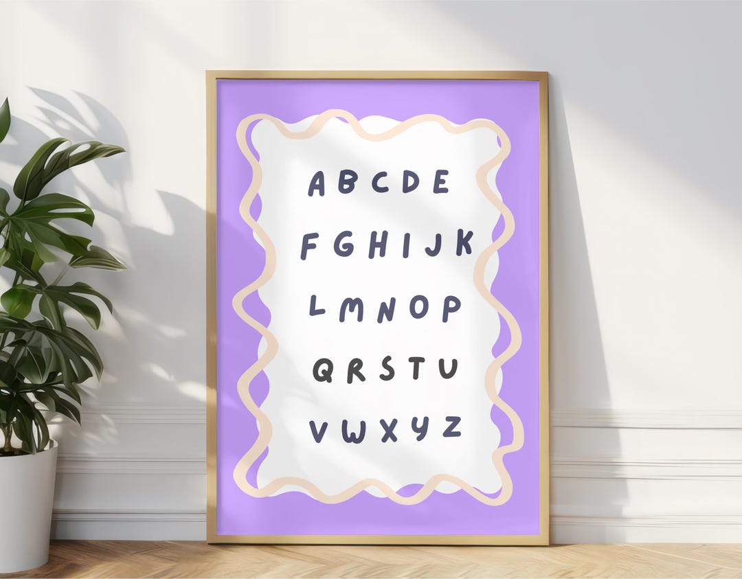 Bold & Colourful Alphabet Wall Art | ABC Nursery Print | Fun Kids Room ...