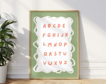 Bold & Colorful Alphabet Wall Art | ABC Nursery Print | Fun Kids Room ...