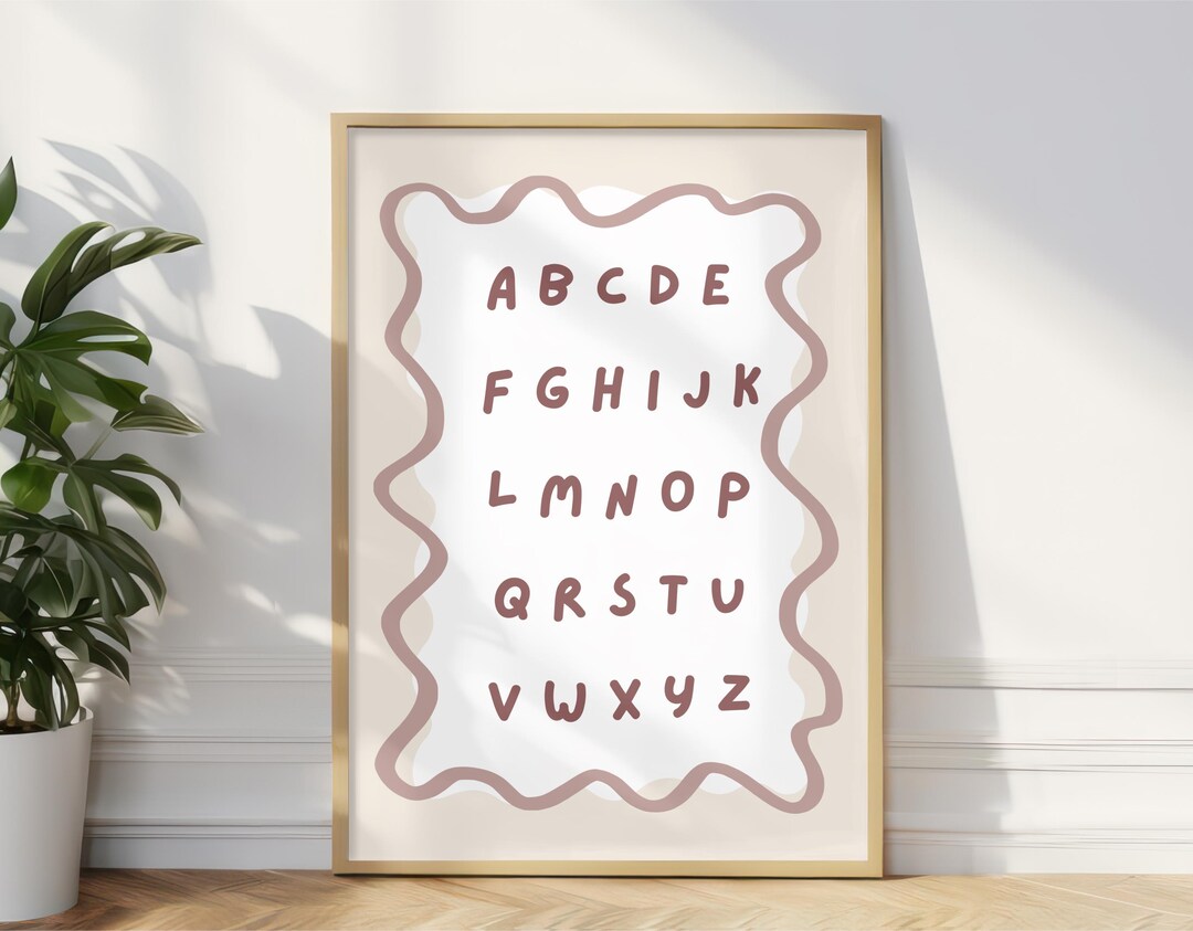 Bold & Colorful Alphabet Wall Art | ABC Aesthetic Nursery Print | Fun ...
