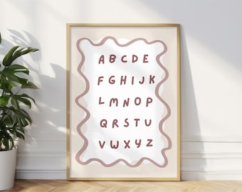 Bold & Colorful Alphabet Wall Art | ABC Nursery Print | Fun Kids Room ...