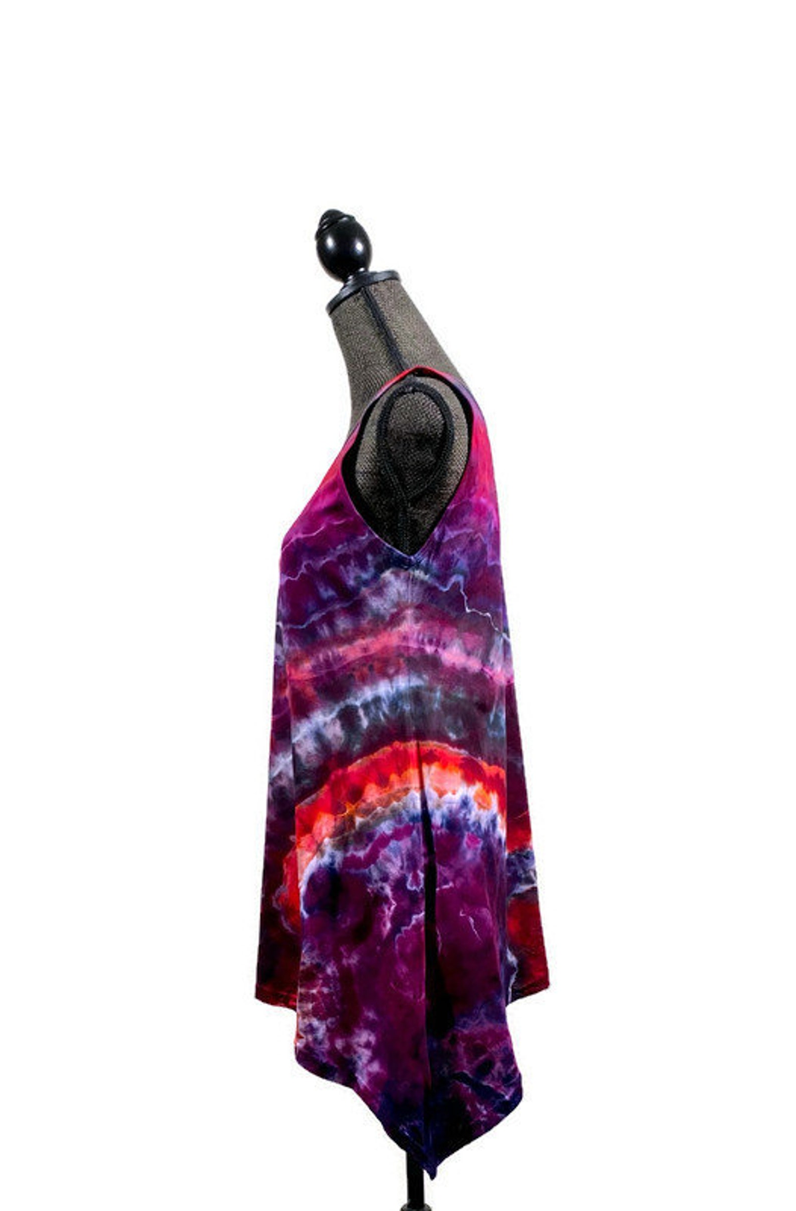 Large Womens Asymmetric Tunic or Tank, Tie Dye Festival Wear, Cotton ...