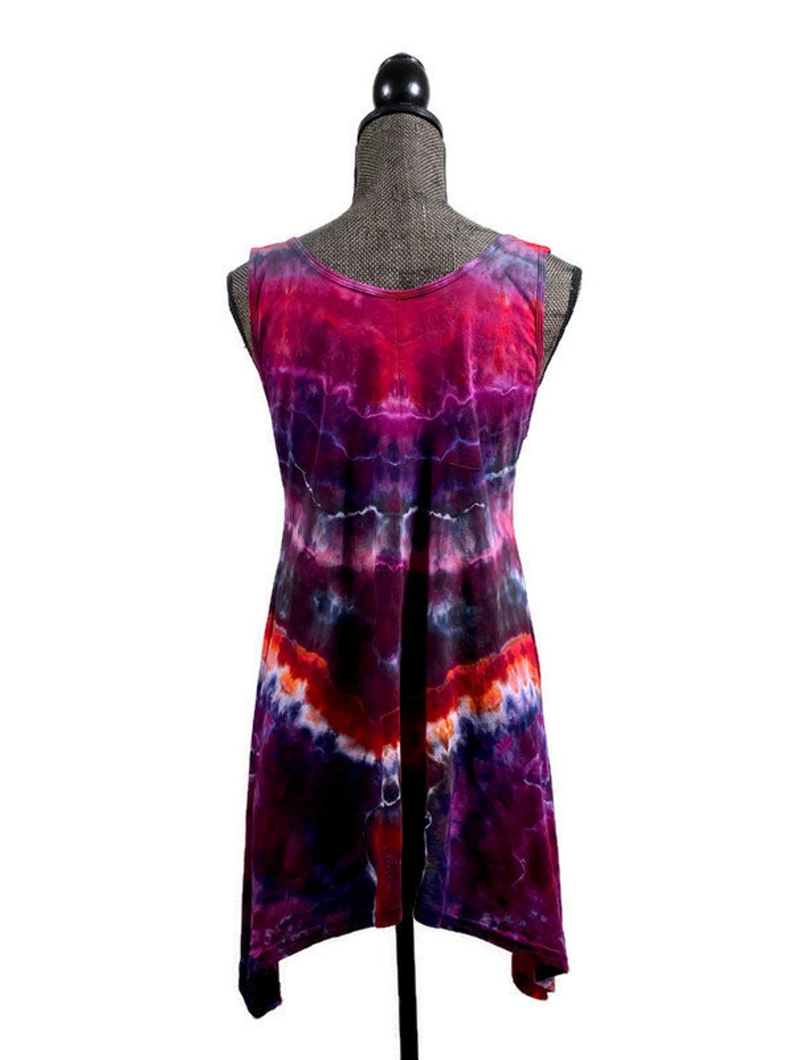 Large Womens Asymmetric Tunic or Tank, Tie Dye Festival Wear, Cotton ...